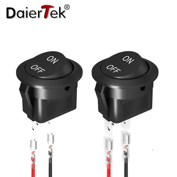 DaierTek 2PCS Round KCD1 Rocker Switch 12V ON Off MINI Toggle Switch 2 ...