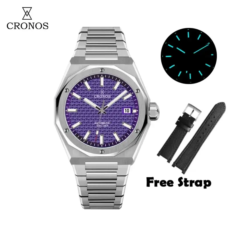 Luxury Cronos 39Mm Automatic Watch With Sapphire Glass & Leather Strap ...