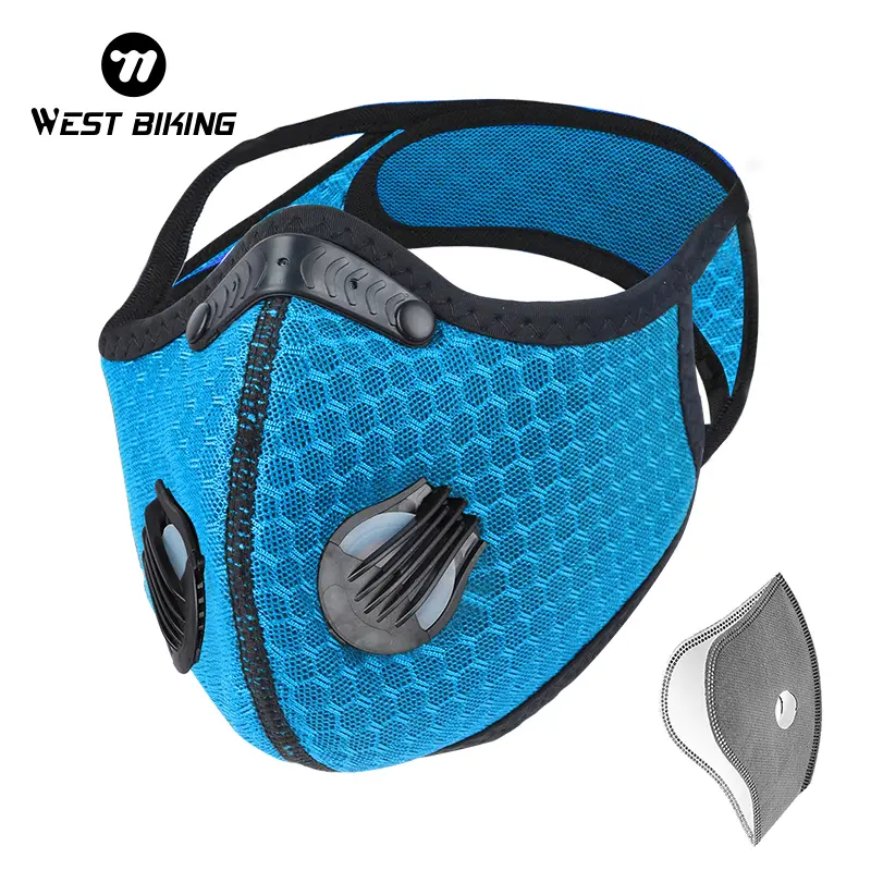 WEST BIKING Sport Face Mask With Activated Carbon Filter PM 2.5 Anti ...