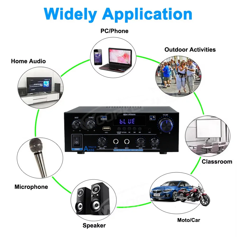 Woopker AK35/AK45/AK45 Pro/AK55 Digital Amplifier Bluetooth Sound ...