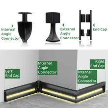 Hidden Corner Led Skirting Line, 0.5M-1M Aluminum Profile Backlight Trim.