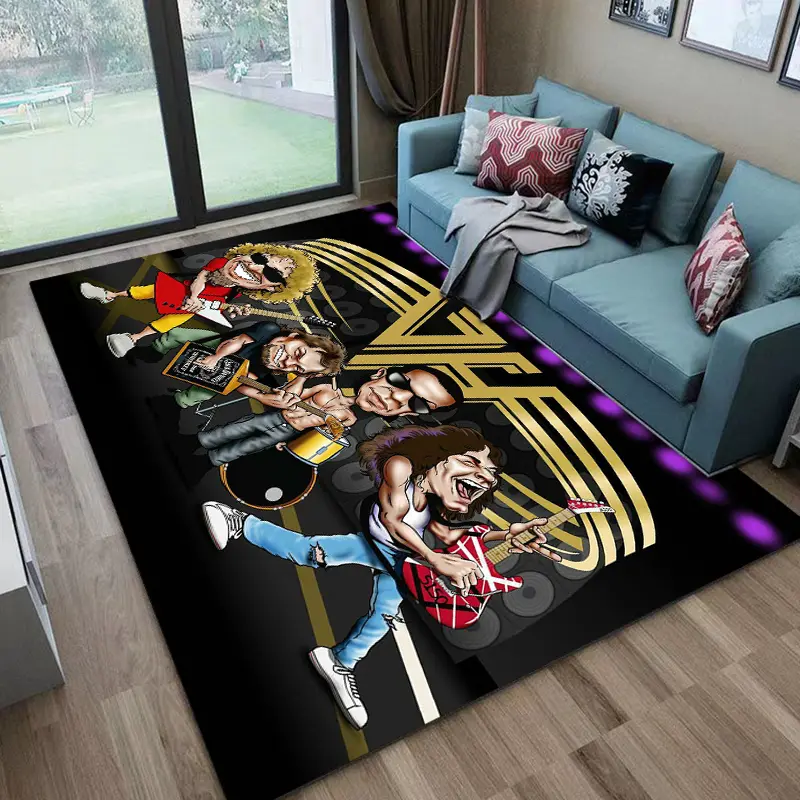 Van-Halen Band Rug, 15 Sizes, Living Room, Bathroom, Bedroom Decor, Ovo ...