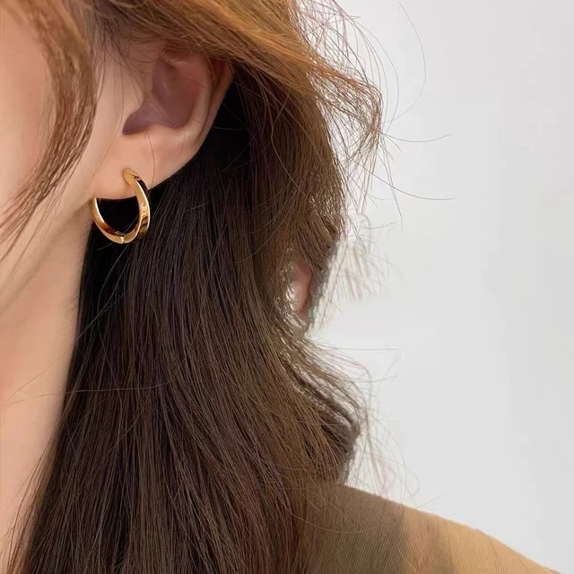 New Earrings Fashion Simple Round Fashion Jewelry Hoop Earrings 2023 New Metal Aliexpress