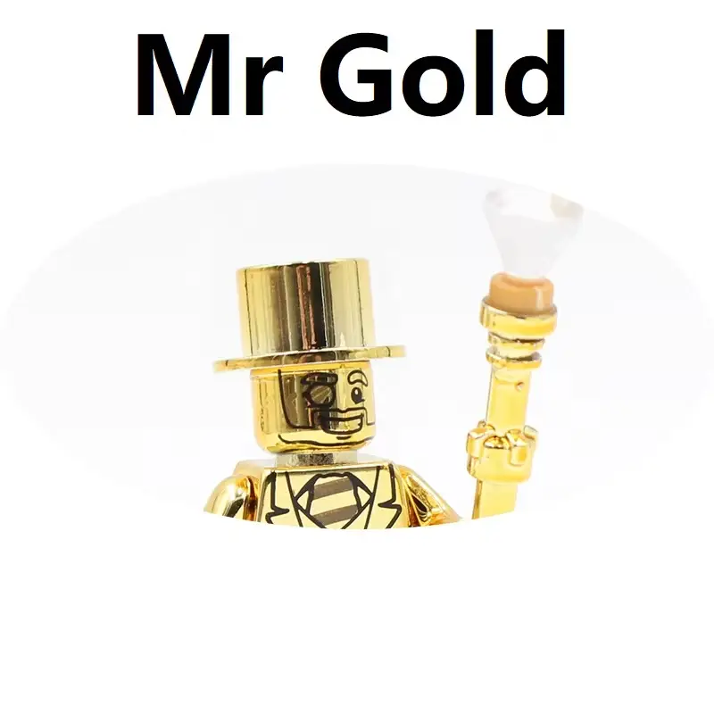 Mini Gold-Plated Building Blocks, Action Figure Toys, High-Quality ...