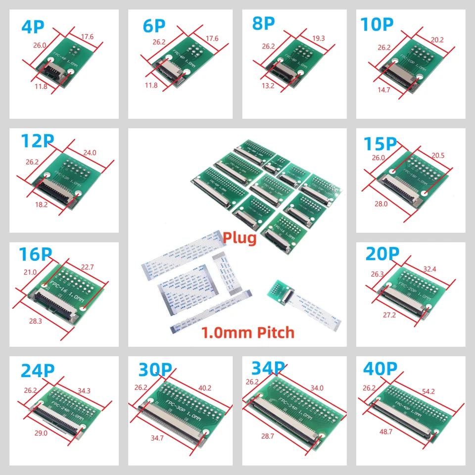 High-Quality Ffc/Fpc Cable Adapters For Pcb Connections, 1.0Mm To 2 ...