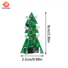 Mini 3D Christmas Tree Led Soldering Kit; 3-Color Flashing Pcb Practice.