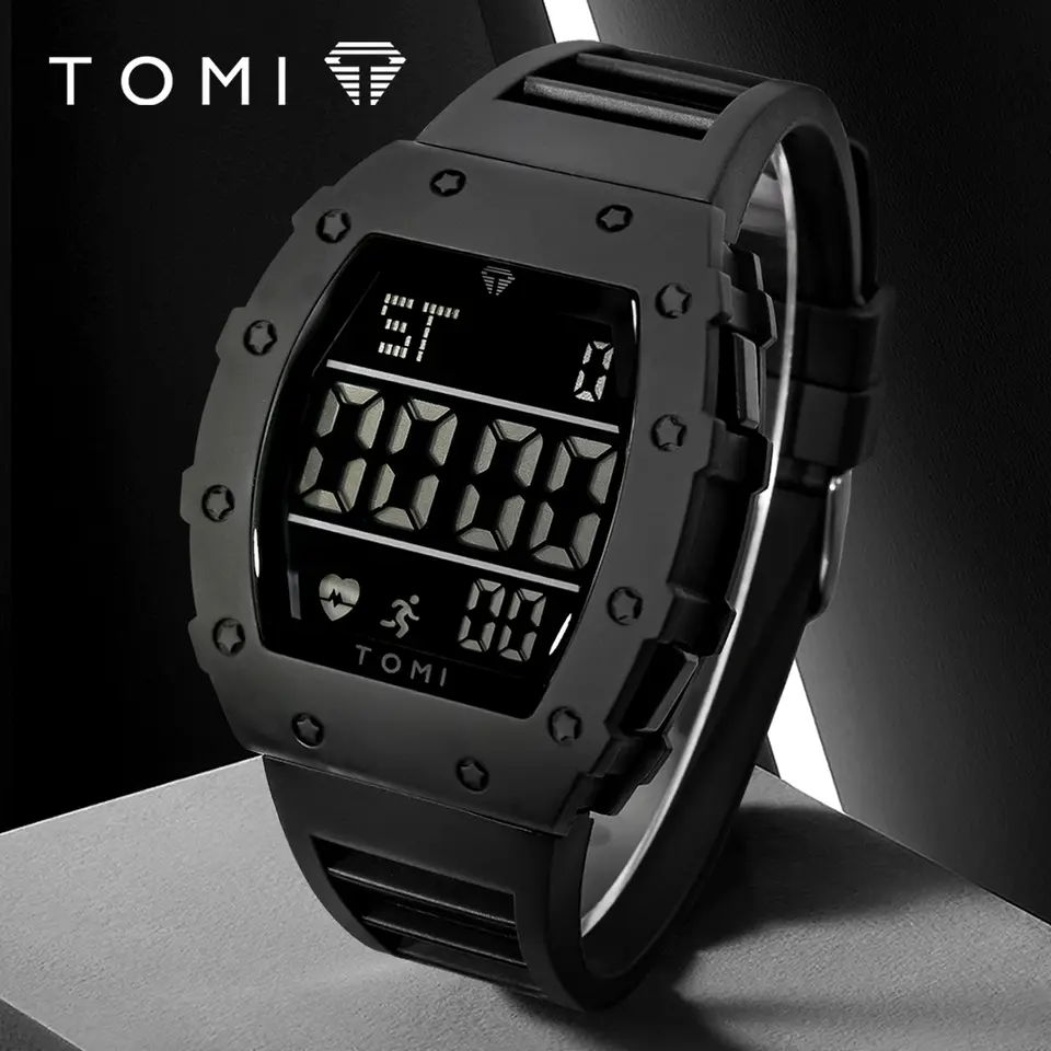 Tomi Men'S Waterproof Digital Watch With Led Display And Fitness Tracking