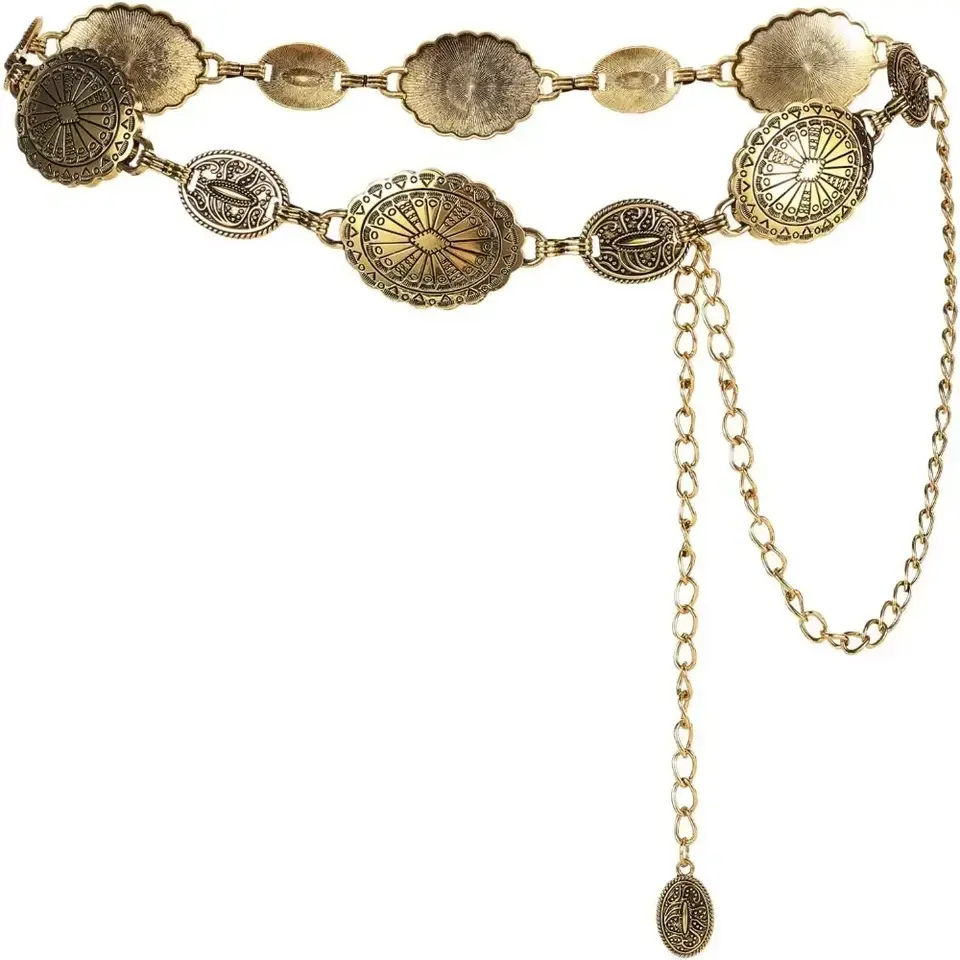 Western Cowgirl Chain Belt, Adjustable, Perfect For Jeans, Dresses, And ...