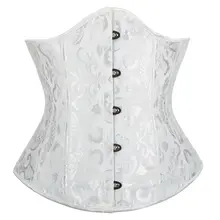 Corset Underbust Waist Trainer Gothic Boned Chest Binder Gorset Sexy ...