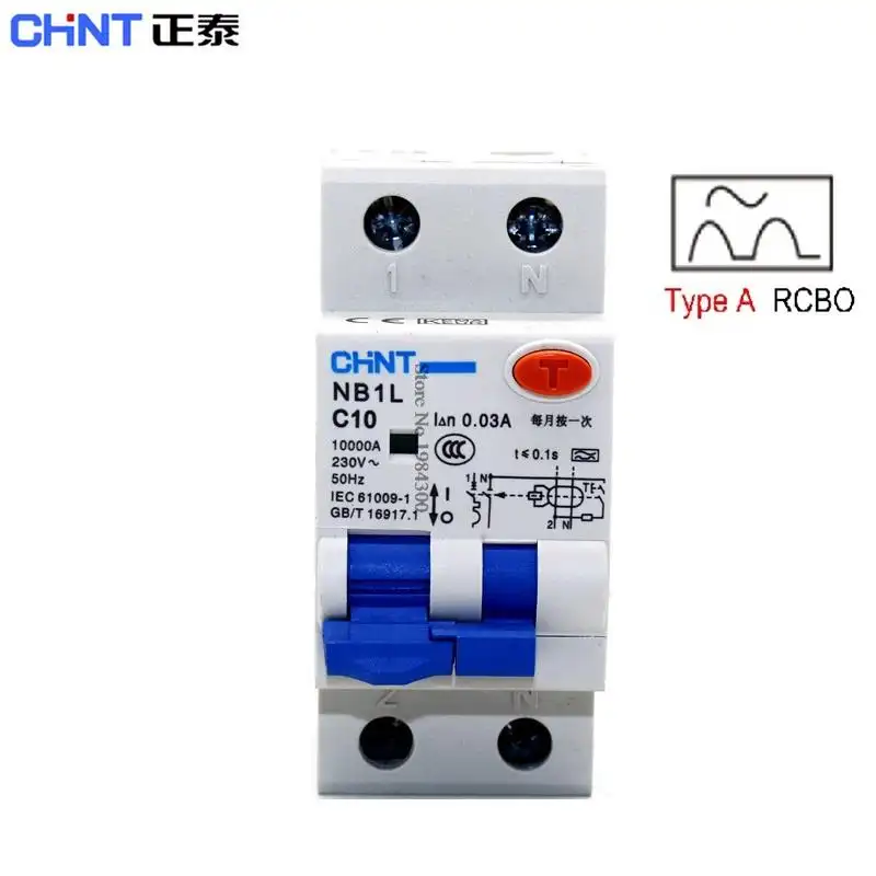 Chint Nb1L Rcbo Circuit Breaker 32A-40A, 30Ma Over-Current Protection
