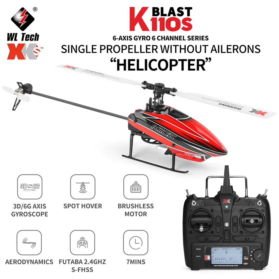 Wltoys Xk K110S Rc Helicopter Parts - 6Ch 3D 6G 2.4G Bnf/Rtf Compatible