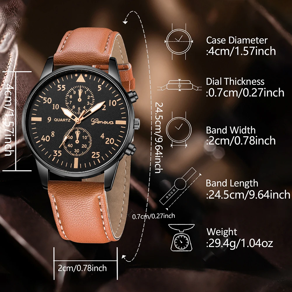 3PCS Men's Fashion Watch Set Business Trend Versatile Retro Classic ...