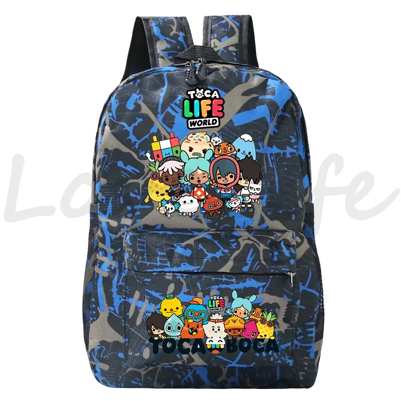 Boy Girl Toca Life World School Backpack Student Cartoon School Bags ...