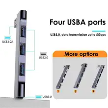 RYRA 4in1 USB C HUB Universal Compact Mini USB2.0/USB3.0 Docking ...