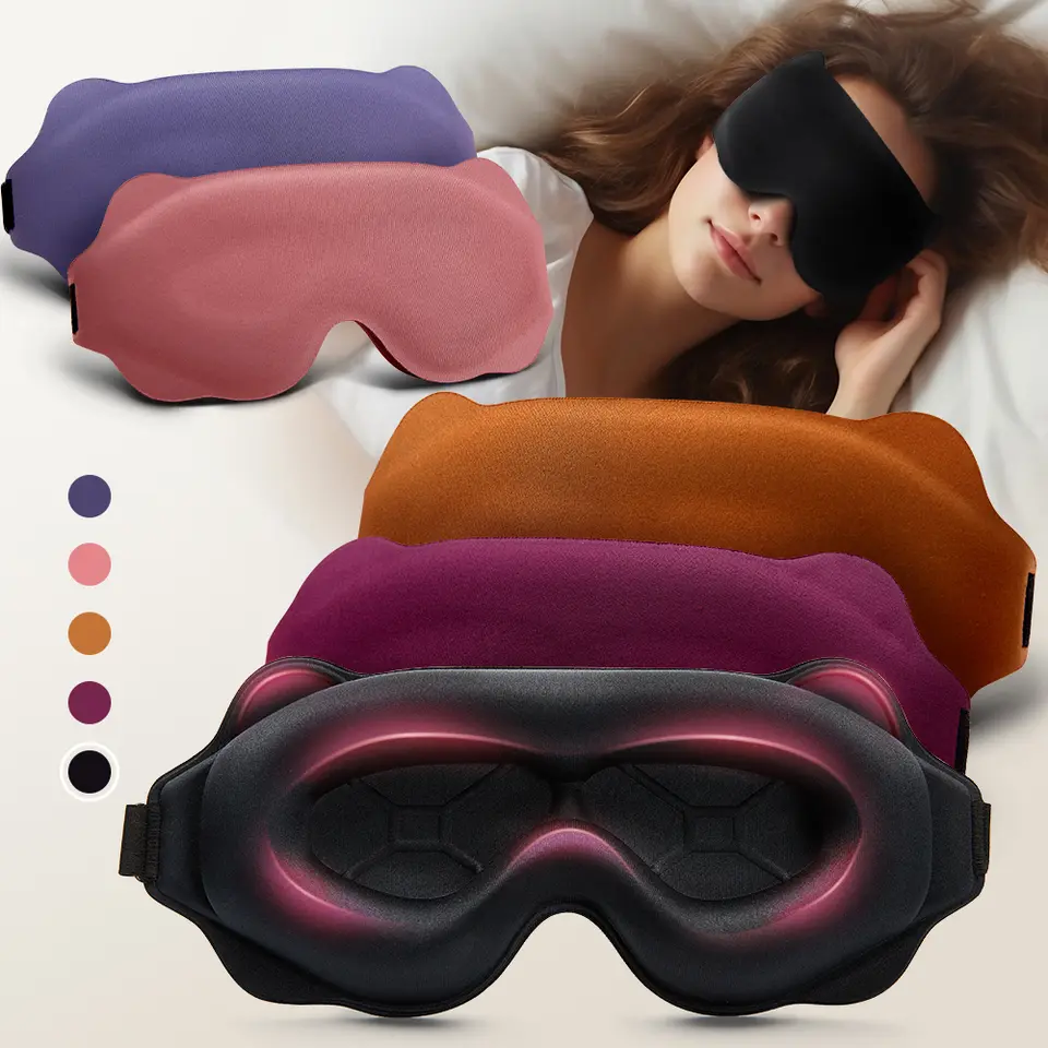 Soft, Breathable 3D Light-Blocking Sleep Mask For Travel And Snoring ...