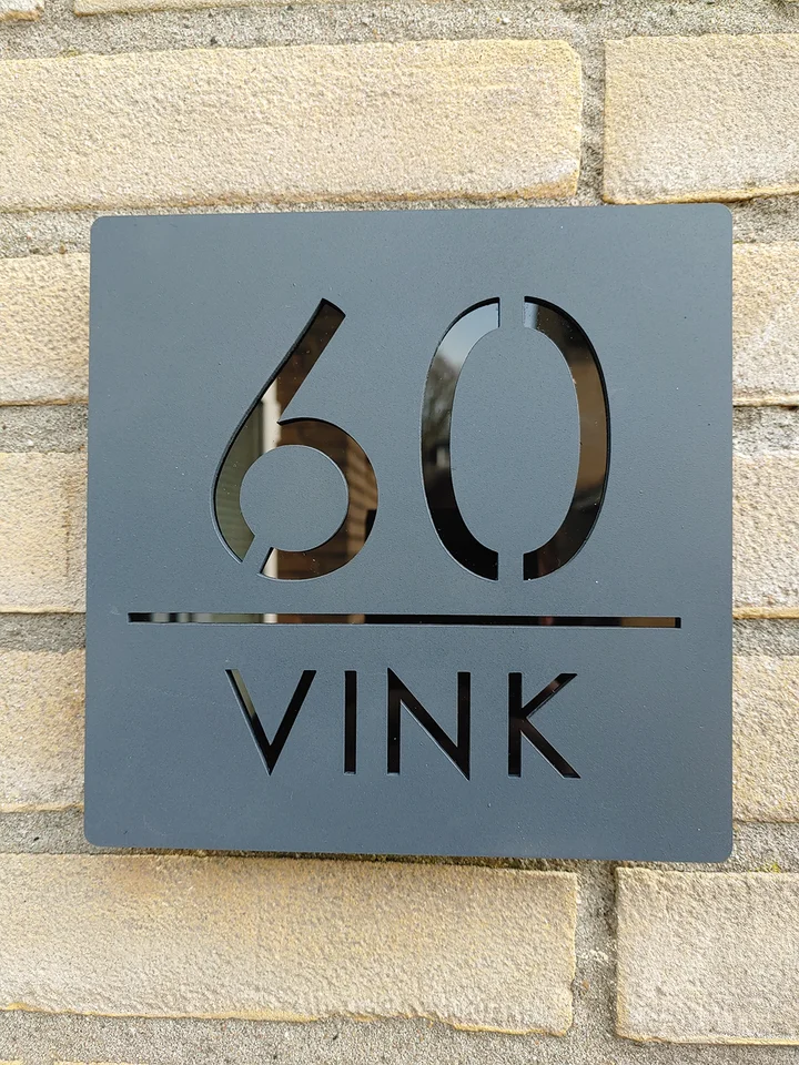 Laser-Cut 3D Acrylic House Number Sign, Customized Modern Door Plate.