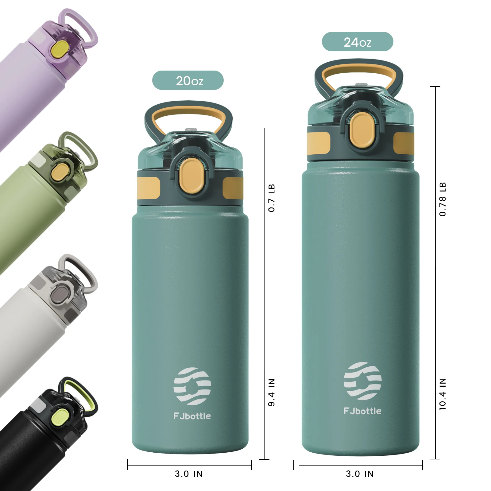 FEIJIAN Thermos Bottle with Straw 600ml 720ml Stainless Steel Thermal ...