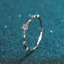 Platinum PT950 moissanite ring women's niche high-level light luxury hundred jewelry ins style ...