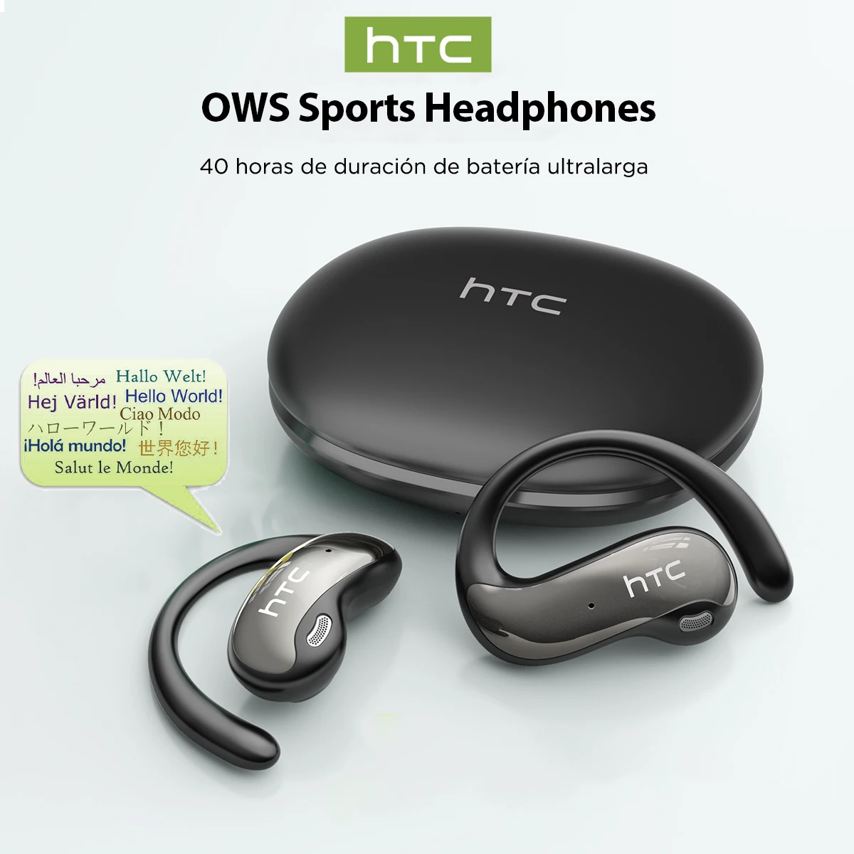 HTC NE19 Bluetooth Earphones AI OWS Sports Wireless Headphones with Mic ...