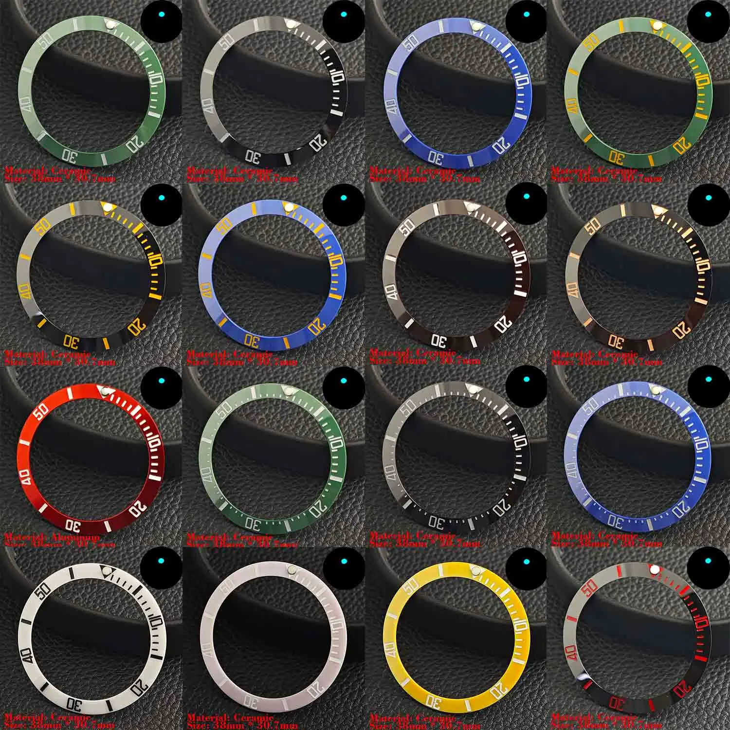 38mm Ceramic Bezel Insert For Mens Watch Watches Replace Accessories ...