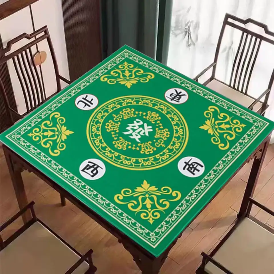 Anti-Slip Mahjong Table Mat, Noise Reduction, Foldable, Home Decor.
