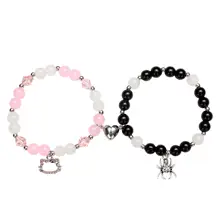 Multi-style Charm Beaded Bracelet Cat Pendant Creative Heart Magnetic ...