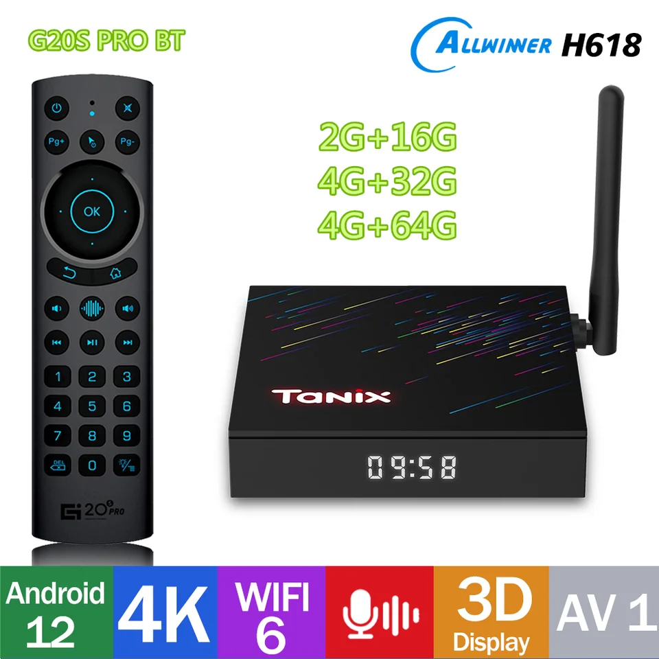 Original WiFi6 Tanix TX68 TV Box Android12 Allwinner H618 2G 16G 4G 32G ...
