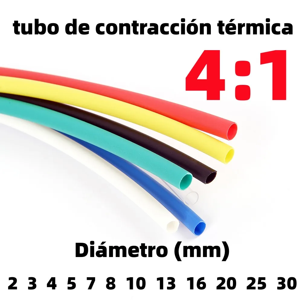 Tubo termorretráctil adhesivo 4:1 de 5m, tubo termorretráctil de color ...