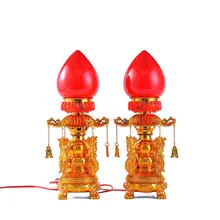 2pcs Dragon and Phoenix Lucky Rich and Noble LED God of Wealth Lamp ...