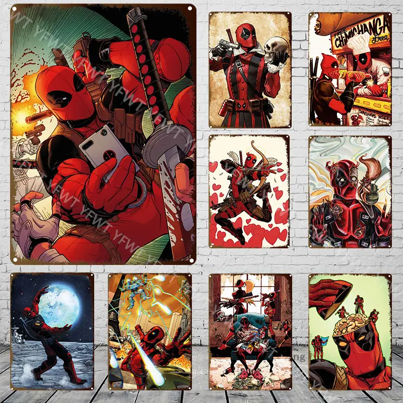 Vintage Deadpool Metal Sign: Add Marvel Vibes To Any Room!
