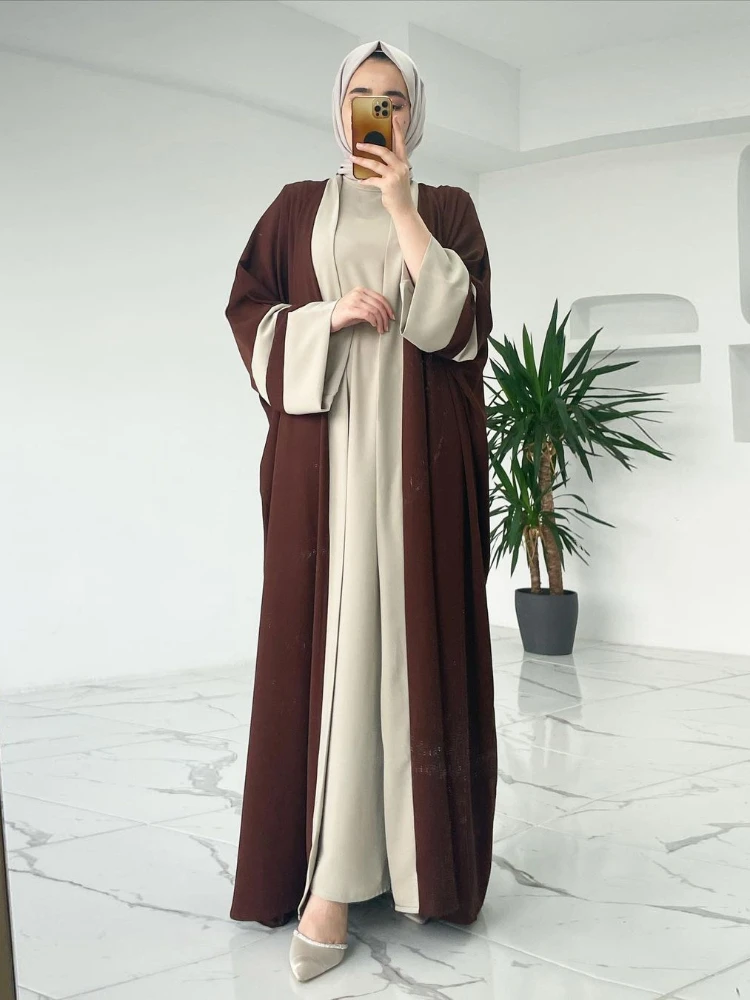Eid Muslim Abaya Set | Moroccan Ramadan Caftan | Dubai Arab Long Robe