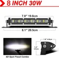 6D Ultra Strip LED Light Bar 8" 14" 20" inch Driving Fog Lamp Work Light 4x4 Led Bar for ...