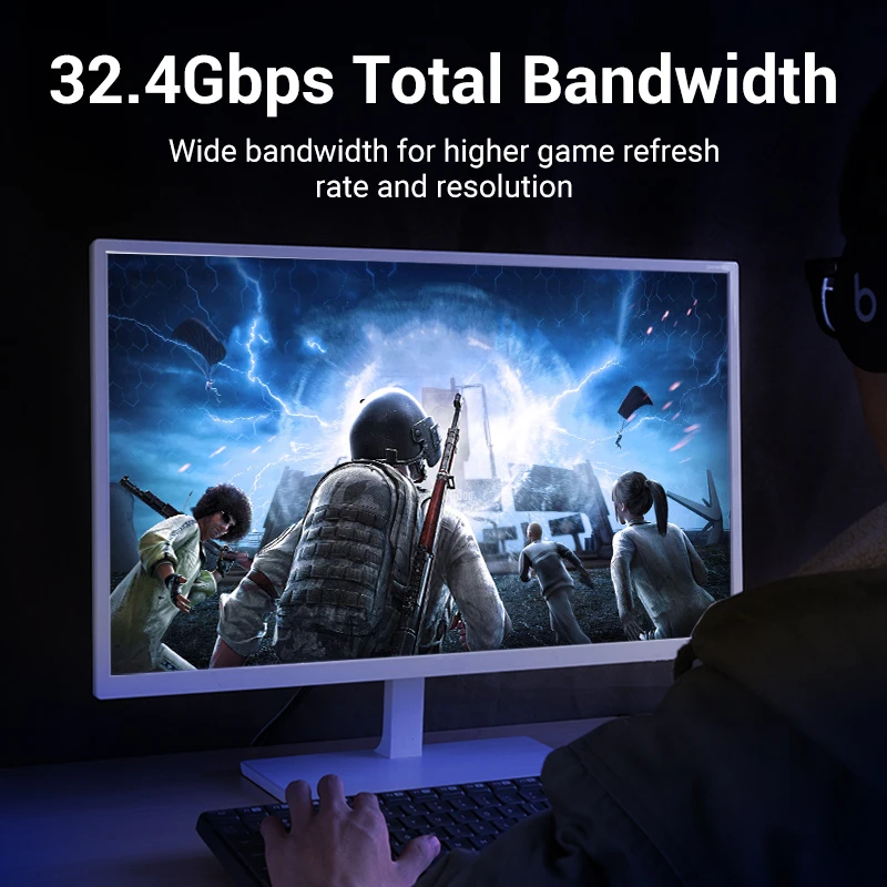 Vention DisplayPort 1.4 Cable 8K 60Hz 4K HDR 165Hz Display Port Audio ...