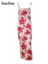 Hawthaw Women Floral Printed Bodycon Party Beach Vacation Midi Dress ...