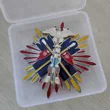 Exquisite Gold Medal and Rising Sun Medal brooch souvenir zinc alloy ...