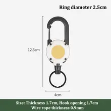 Retractable Keychain Outdoor Retractable Wire Rope Reel Retractable Key ...