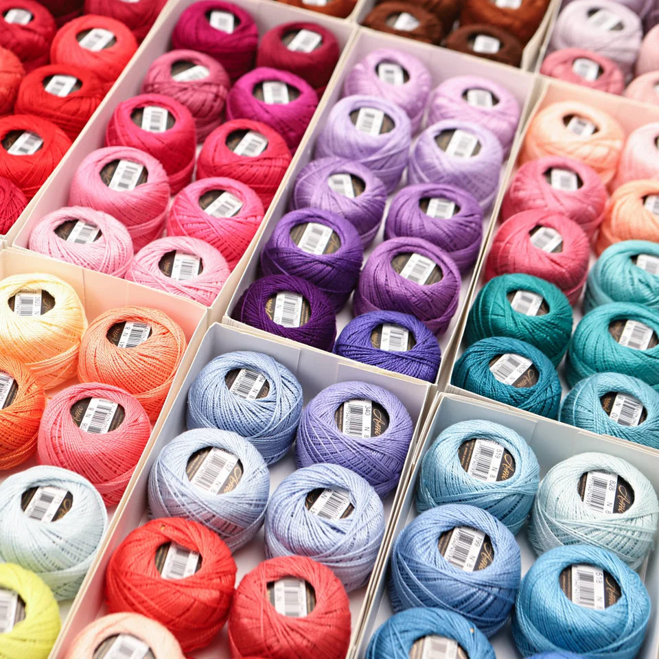 Amohilos Egyptian Cotton Pearl Thread, 20 Sets, 40 Meters, Assorted Colors