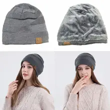 New Unisex Slouchy Winter Hats Add Fur Lined Men And Women Warm Beanie ...