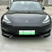 For Tesla Model 3 2017-2022 Gloss Black Front Bumper Lip Chin Diffuser ...