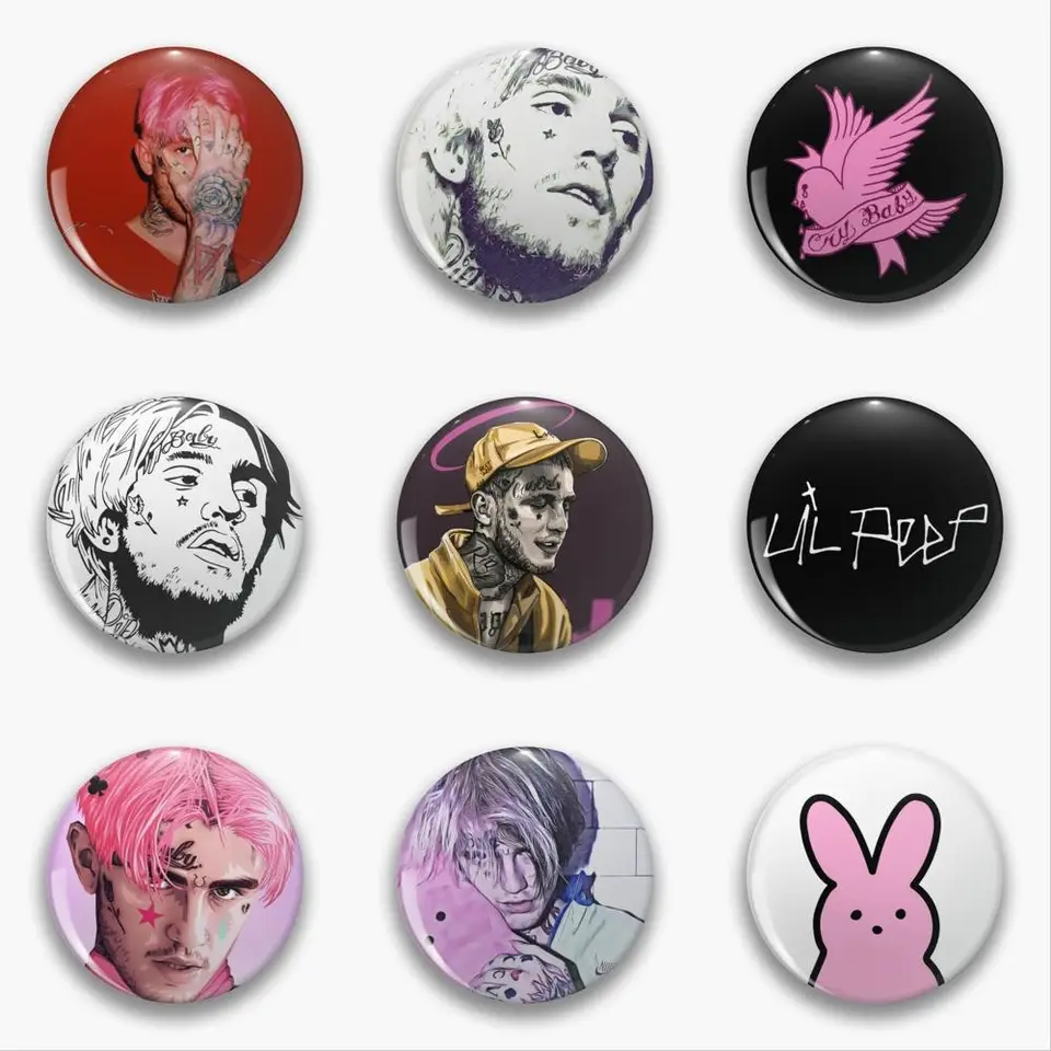 Lil Peep Anime Pins, Cute Backpack Brooches, Custom Manga Lapel Badge