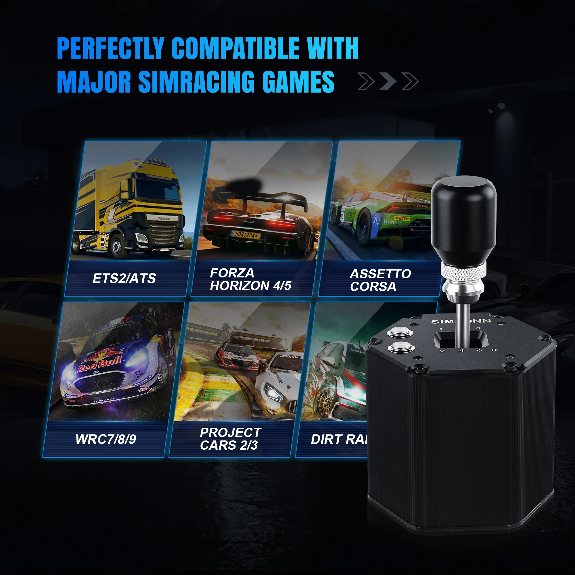 SIMSONN PC 6+R H Gear Shifter compatible with Logitech G27 G29 G25 G920 ...