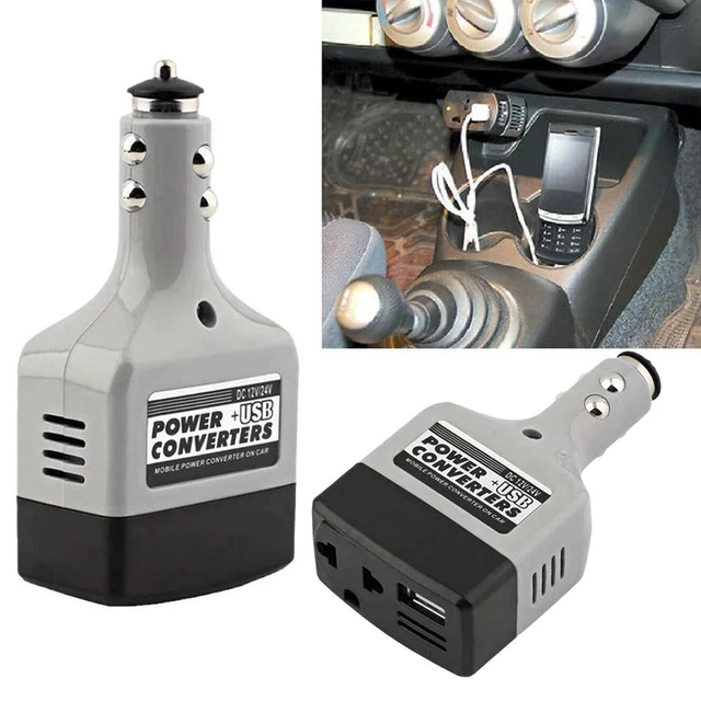 DC 12 24V To AC 220V USB Car Mobile Power Inverter Adapter Auto Car Power Converter Charger Used For All Mobile Phones
