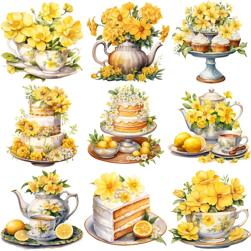 Yellow flower Stickers Crafts And Scrapbooking stickers kids toys book ...