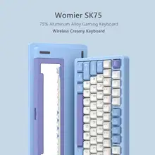 Womier Sk75 Blue Rgb Mechanical Keyboard, Tri-Mode Aluminum Alloy ...