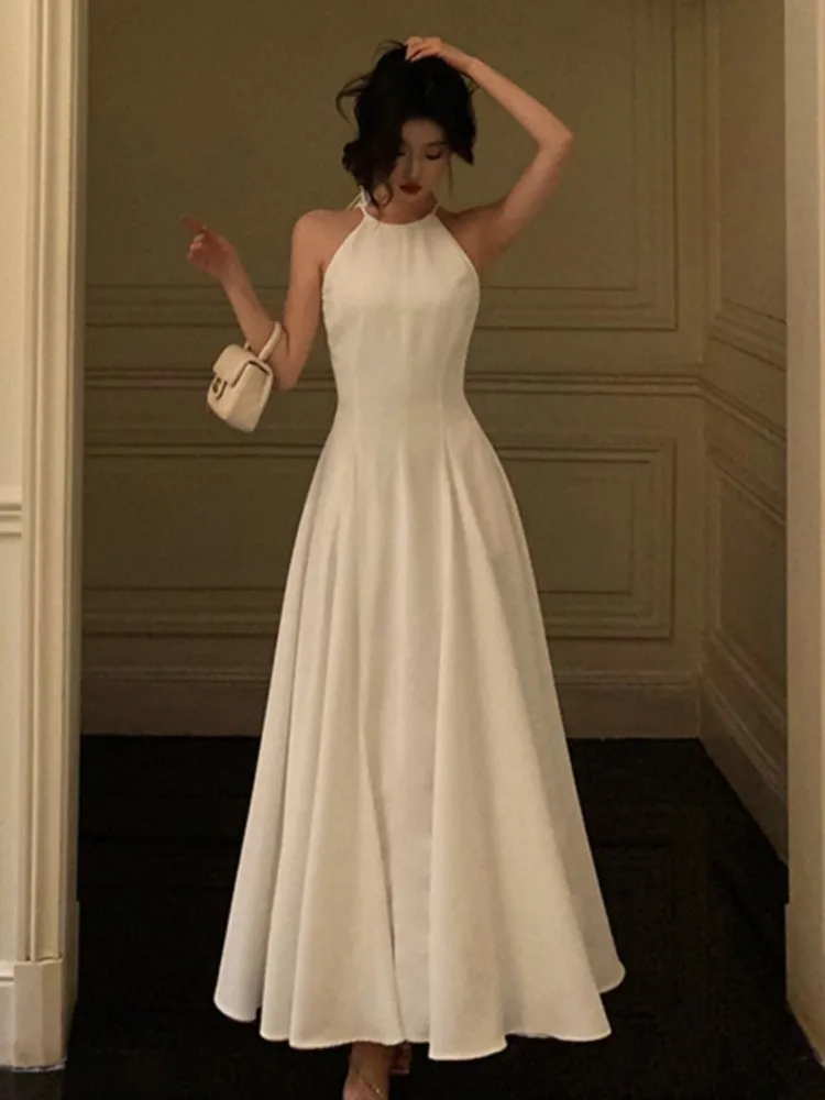 French Romantic Burgundy Evening Prom Dress Women Elegant Sleeveless A ...