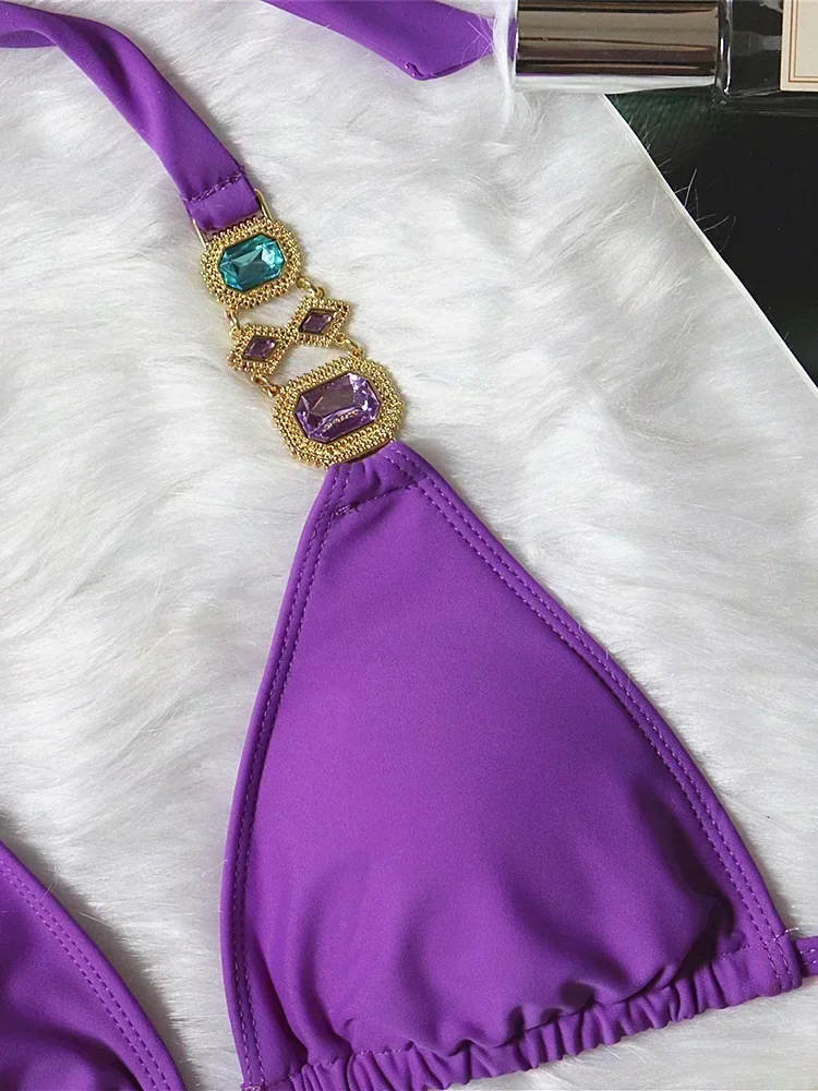 2025 Shiny Rhinestone Diamond Bikini Women Swimsuit Female Swimwear Two ...