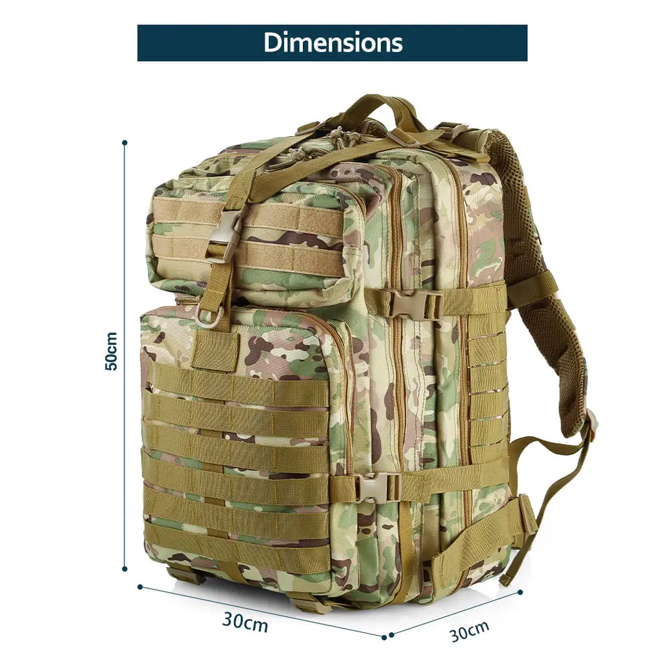 50 liters Outdoor tactical dual shoulder large 3P backpack Backcountry ...