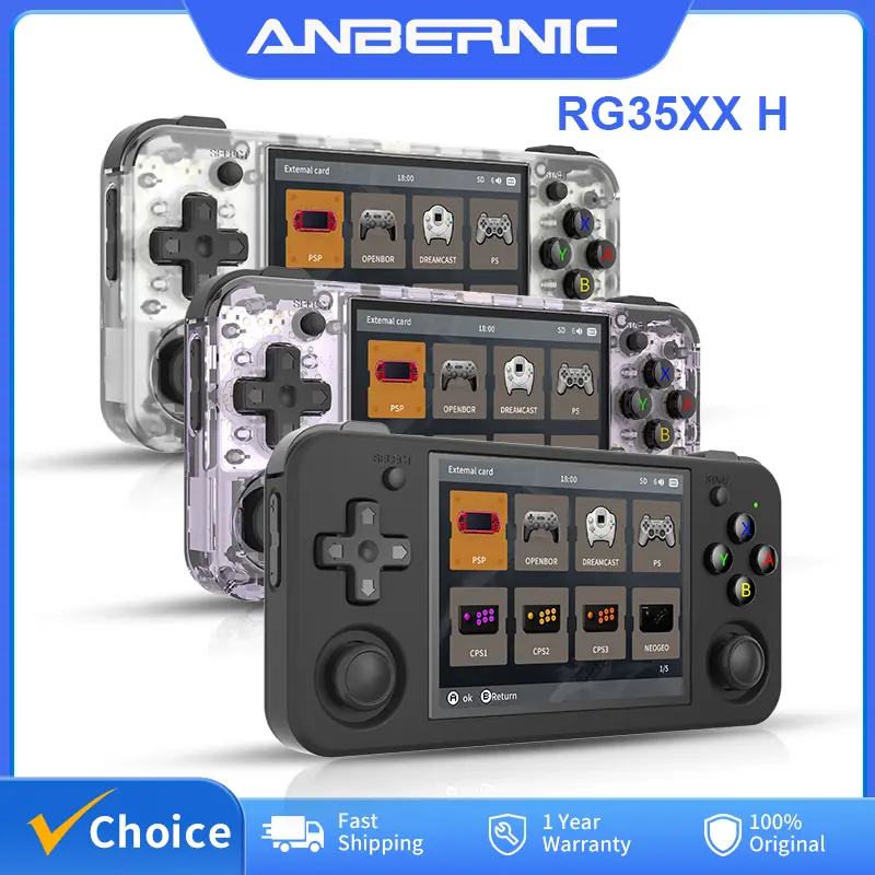 Anbernic Rg35Xx H Handheld Game Console: 3.5" Ips Screen, 64Gb, Retro Games Player