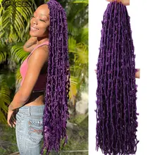 1-9 Packs Locks Extensions Butterfly Faux Locs Crochet Hair Pre Looped ...