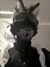 Black Motorcycle Mask With Russ Skull, Perfect For Genesis 9! Windproof ...